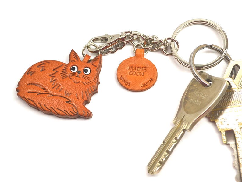 Maine Coon 3D Leather Cat Ring/bag Charm Keychain Keyring Key - Etsy