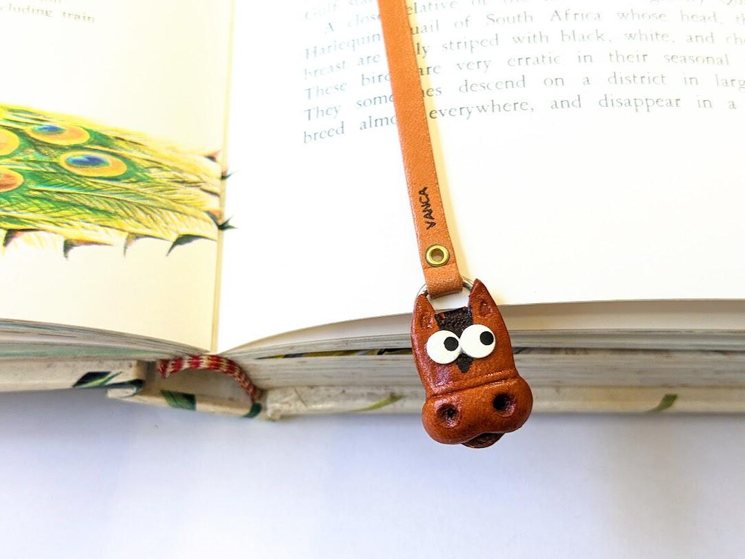 Horse Leather 3D Animal Bookmark/bookmarks/bookmarker *VANCA* Made in ...