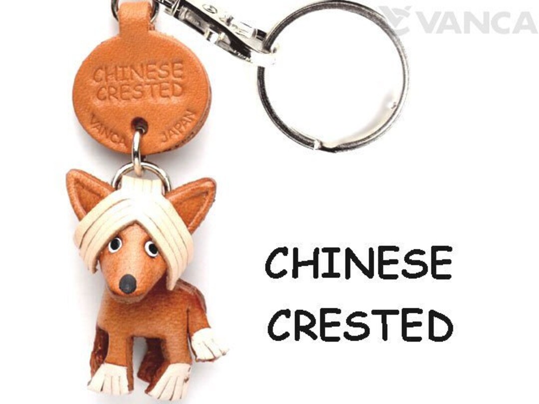 Chinese Crested 3D Leather Dog Keychain Keyring Purse Charm - Etsy Hong ...
