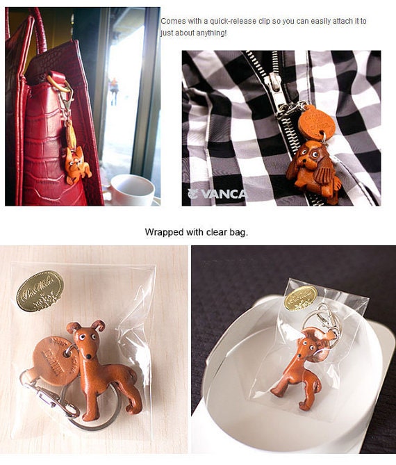 Maltese Japanese 3D Leather Dog Keychain Keyring Purse Charm Zipper ...