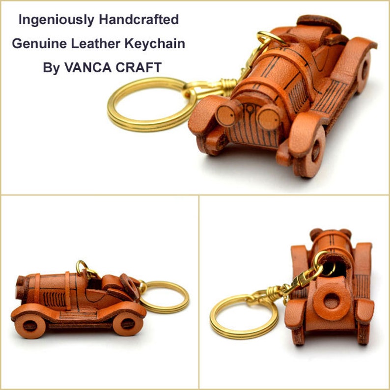 Classic Sports Car 3D Leather KeychainL VANCA Made in | Etsy