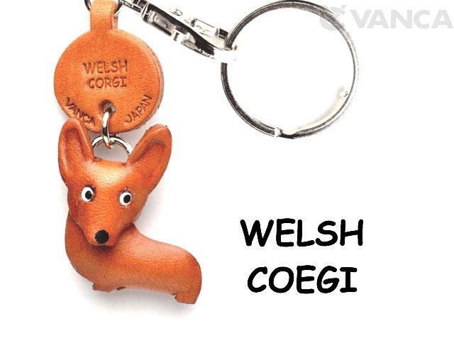 Welsh Corgi 3D Leather Dog Keychain Keyring Purse Charm Zipper Pull ...