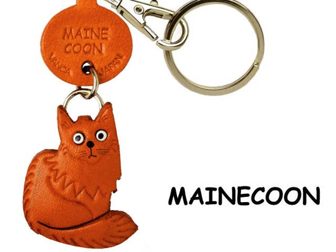 Maine Coon 3D Leather Cat Keychain Keyring Purse Charm Zipper - Etsy