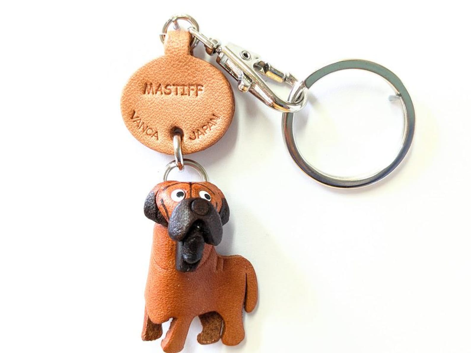 Mastiff Japanese 3D Leather Dog Keychain Keyring Purse Charm Zipper ...