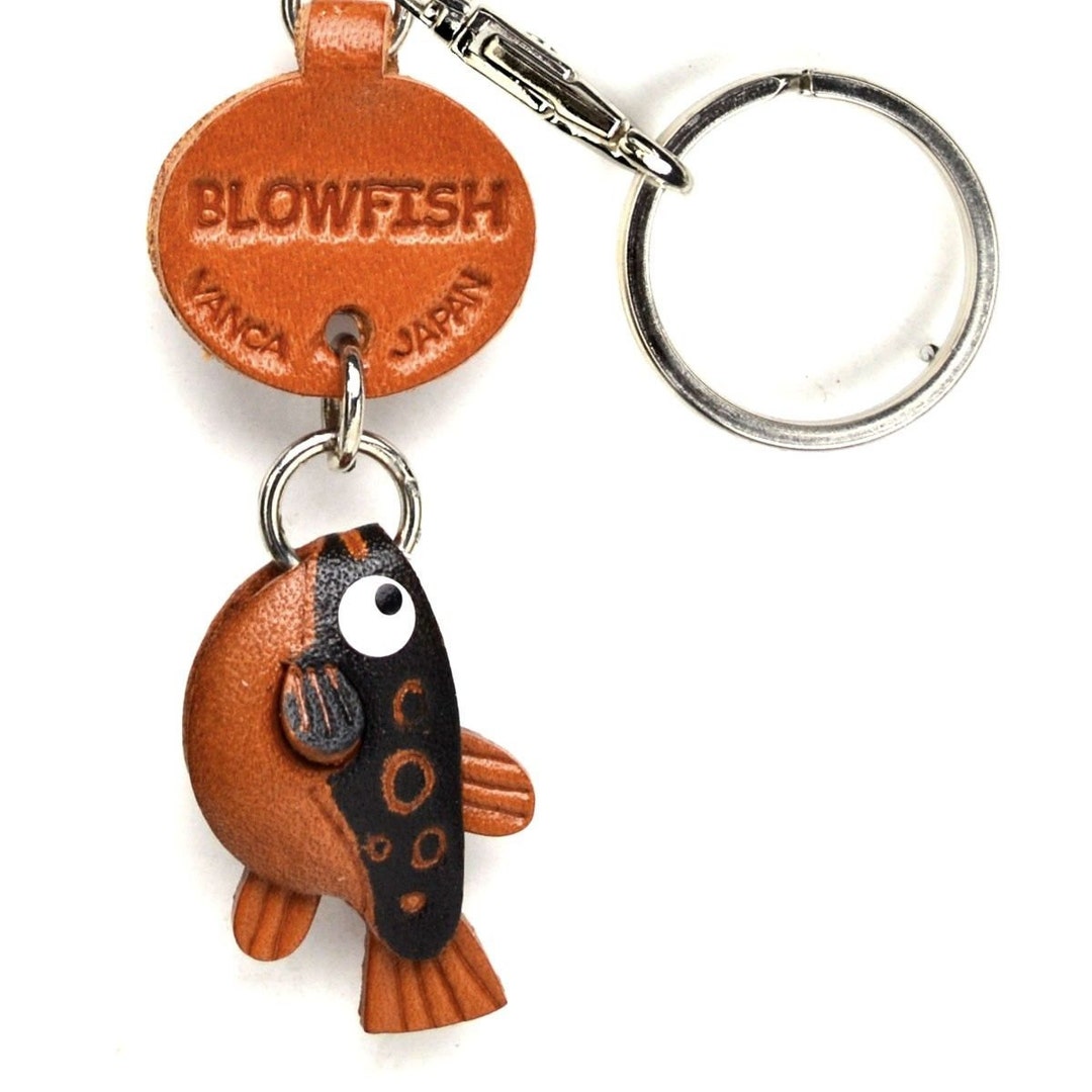 Globe/blow/puffer Fish 3D Leather Fish/sea Animal Keychain Keyring ...