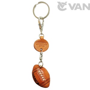 Rugby Ball/american Football 3D Leather Keychain Keyring Purse Charm ...