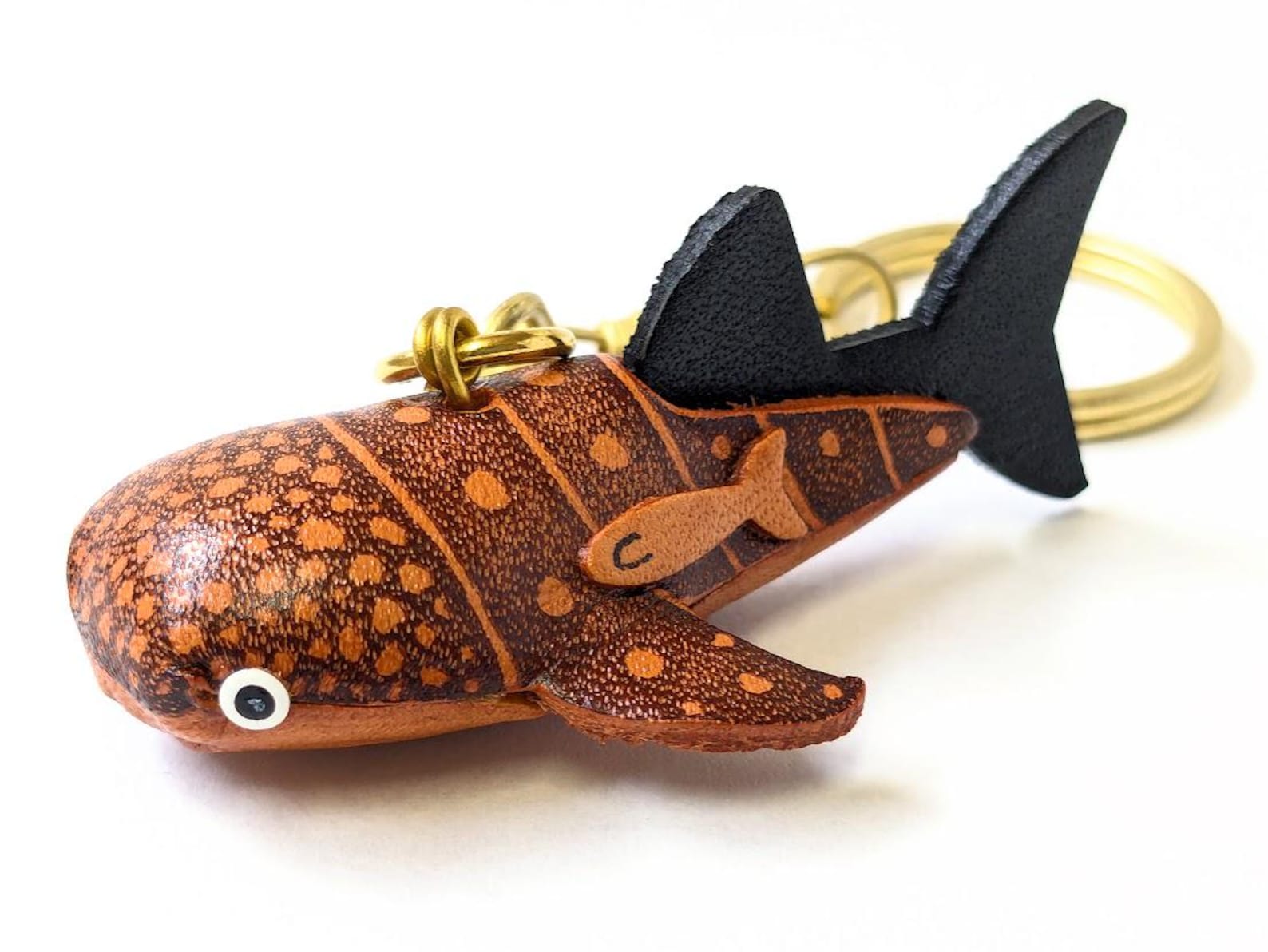 Whale Shark 3D Leather Handmade Keychain Bag Charm Car Ornament Handbag ...
