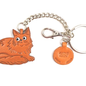 Maine Coon 3D Leather Cat Ring/bag Charm Keychain Keyring Key - Etsy