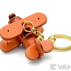 Propeller Airliner 3D Leather (L) Keychain *VANCA* Made in Japan #56107 ...