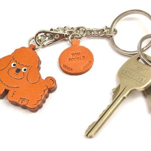 Toy Poodle 3D Leather Dog/animal Ring/bag Charm Keychain Keyring Key ...