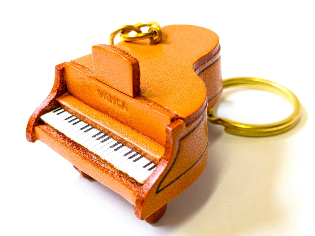 Piano 3D Leather Keychain Bag Charm(l) *VANCA* Handmade in Japan #56124 ...