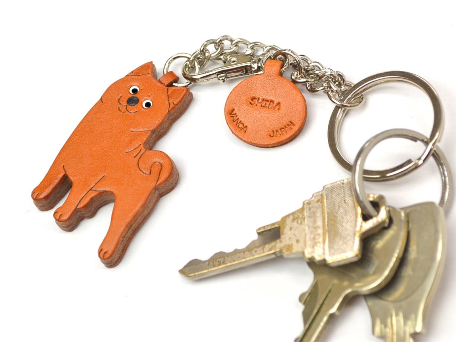 Shiba Inu 3D Leather Dog/animal Ring/bag Charm Keychain Keyring Key Fob ...