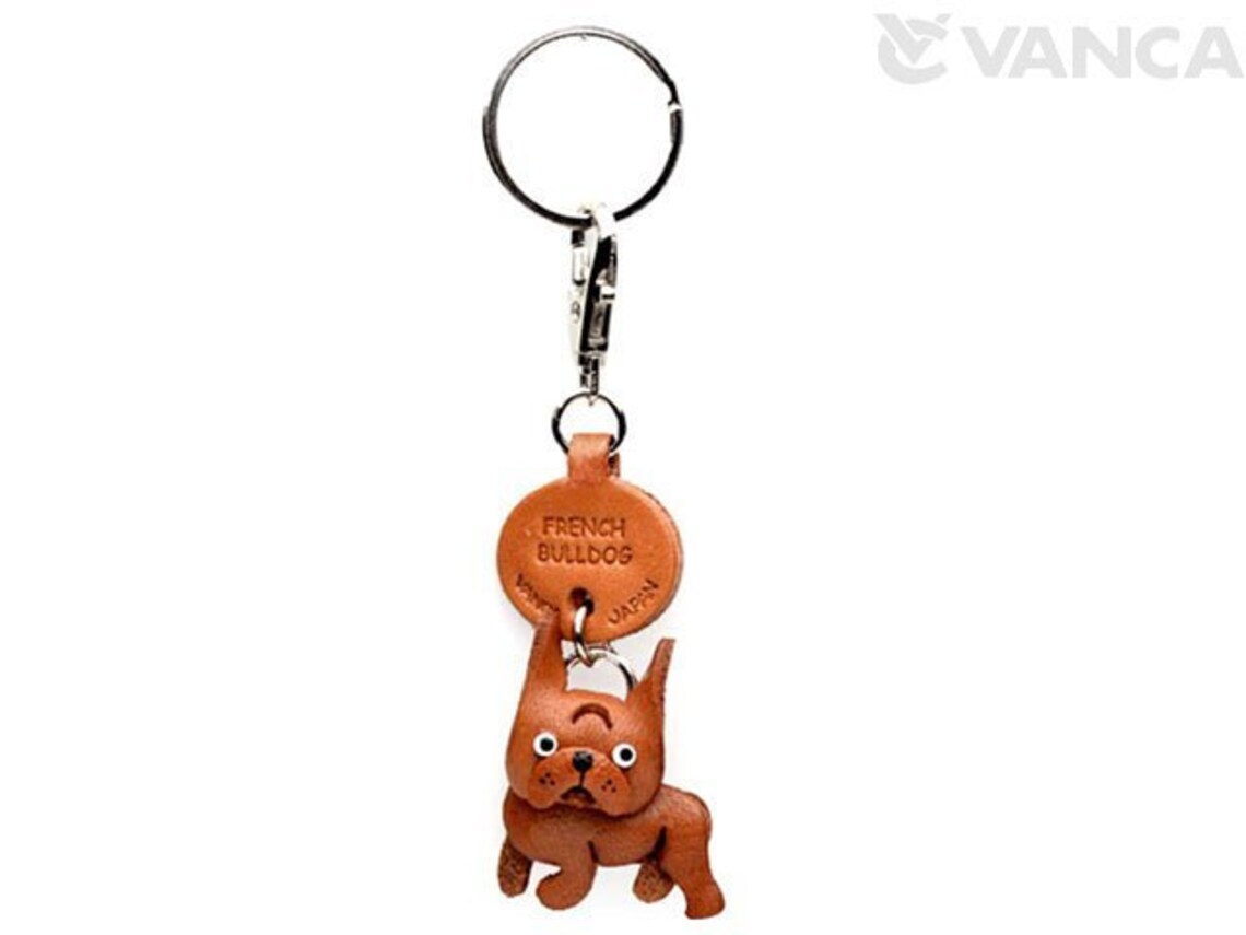 French Bulldog 3D Leather Dog Keychain Keyring Purse Charm Zipper Pull ...