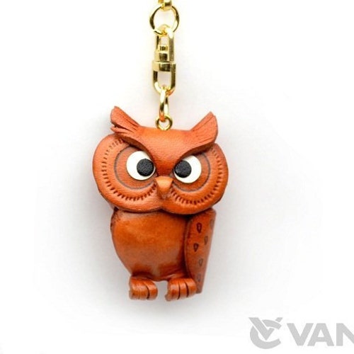 Cat 3D Leather Keychainl VANCA Made in Japan 56141 - Etsy