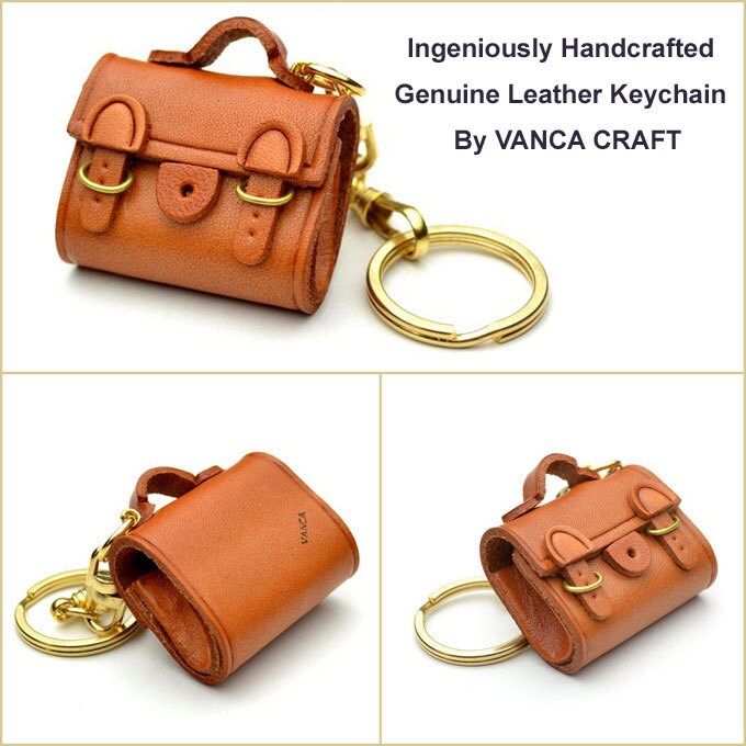 Buckles Bag 3D Leather Handmade Keychain Charm Bag Tag Car Ornament ...