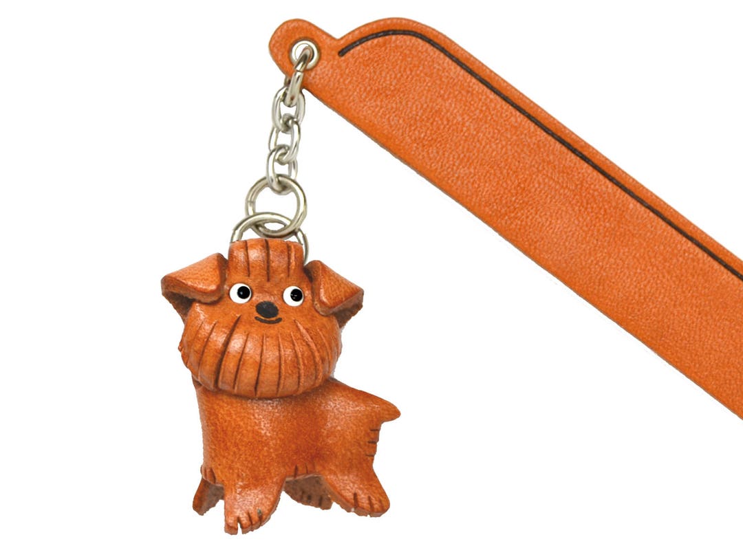 Brussel Griffon Leather Dog Charm Bookmark/bookmarks/bookmarker *VANCA ...