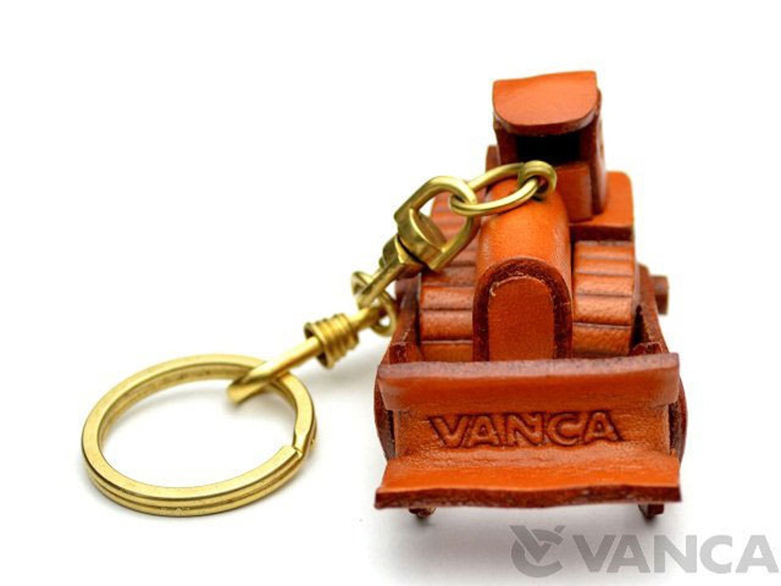 Bulldozer 3D Leather Keychain(l) *VANCA* Made in Japan #56189 - Etsy