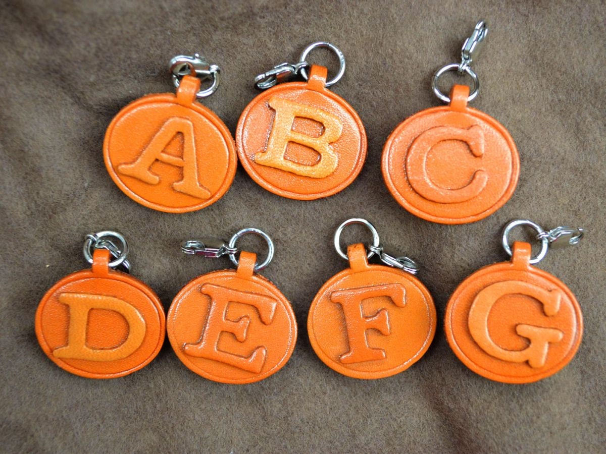 Alphabet/initial D Leather 3D Letter Personalize/custom/keychain/key ...