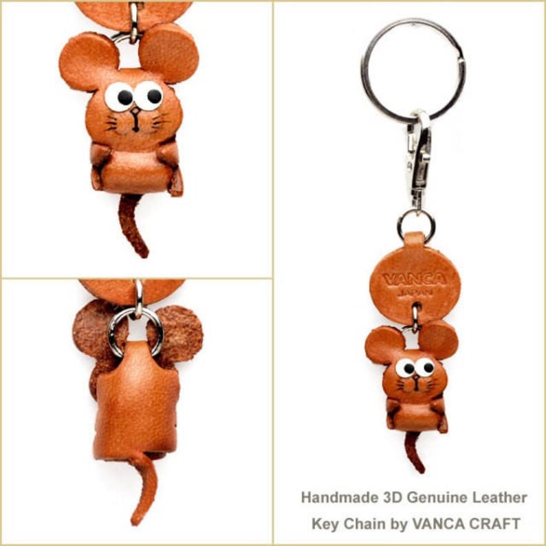 Rat 3D Leather Animal Little Zodiac Keychain Keyring Purse - Etsy