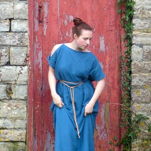 Womens Greek Cotton Gauze Tunic Ancient World Peplos Chiton Historical ...