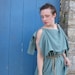 Women's Greek Cotton Gauze Fold Over Tunic Ancient World Peplos Chiton ...
