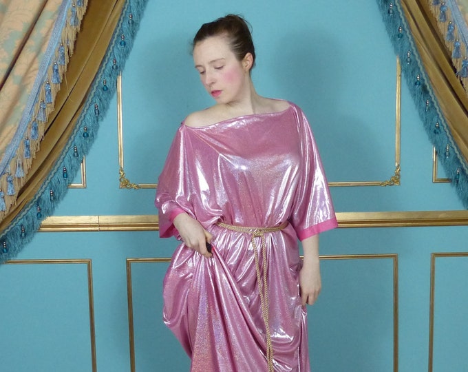 Ready to Ship Greek Tunic in Pink Satin Fabric Ancient Greek Costume ...