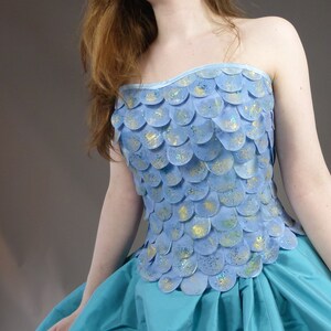 Hand Painted Mermaid Scale Corset Fantasy Sea Themed Dress up Costume ...