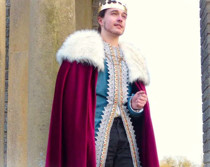 Royal Cape, Red Royal Cape, Historical Costume, Cape, King Robe Royal ...