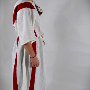 White Linen Striped Unisex Roman Tunic Historical Costume Ancient Rome ...