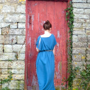 Womens Greek Cotton Gauze Tunic Ancient World Peplos Chiton Historical ...