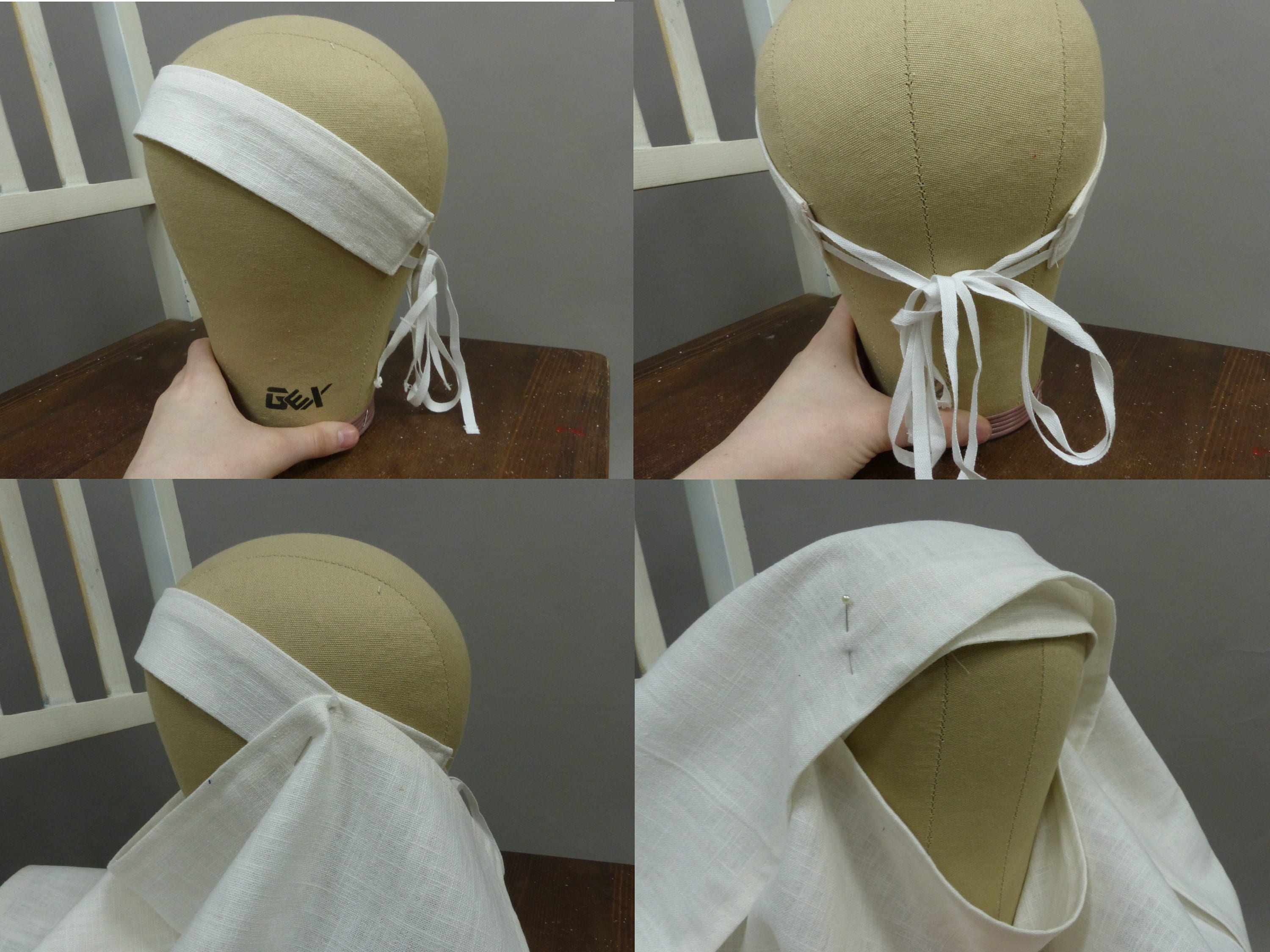 Womens Medieval Linen Wimple Headdress Veil Covering for - Etsy UK