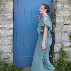 Women's Greek Cotton Gauze Fold Over Tunic Ancient World Peplos Chiton ...