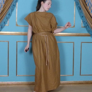 Ready to Ship Greek Tunic in Brown Cotton Ancient Greek Costume Chiton ...