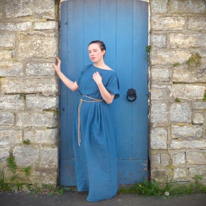 Womens Greek Cotton Gauze Tunic Ancient World Peplos Chiton Historical ...