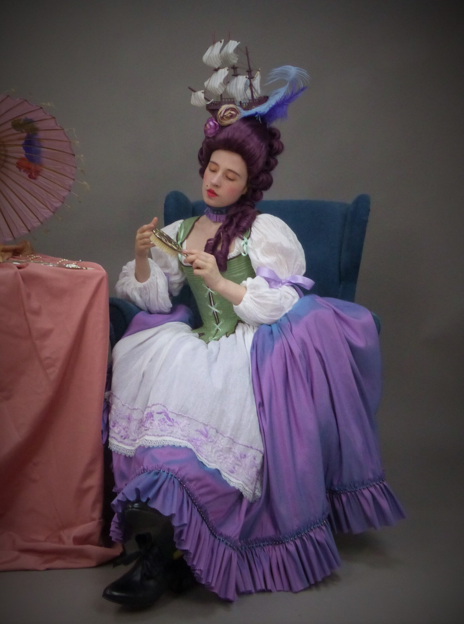 Custom Rococo Georgian Lady's Frivolous Carnival Masquerade Gown ...
