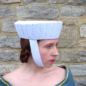 Medieval Peasants Cream Pleated Torque Costume Headdress Historical Re ...