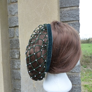 Renaissance Beaded Pearl Lady Hair Net Snood Historic Costume Head Wear ...