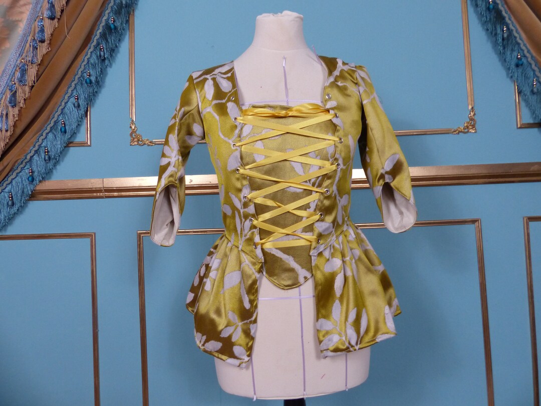 Ready to Ship 18th Century Over Dress in Yellow Jacquard Robe La ...