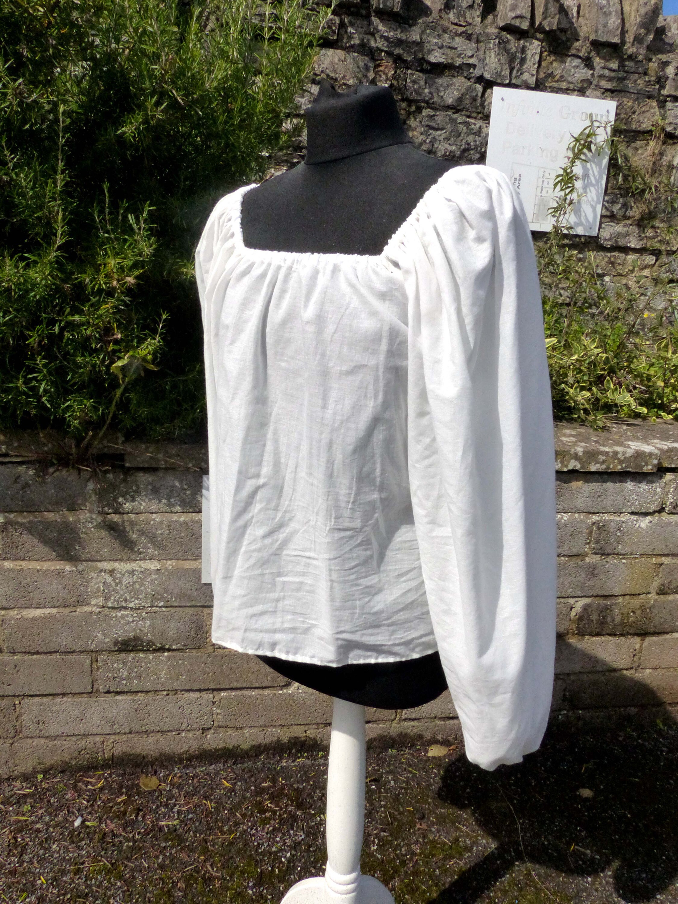 Long Sleeve Renaissance Peasant Blouse Costume Dress up Ren | Etsy UK