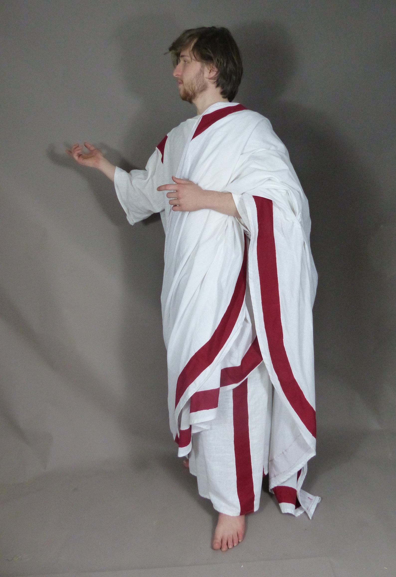Men's Ancient Roman Senate White Linen Costume Toga for Re-enactment ...