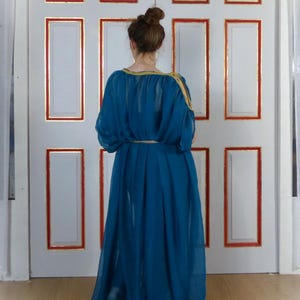 Ancient Greek Women Chiton Trim Decorative Tunic in Chiffon Goddess ...