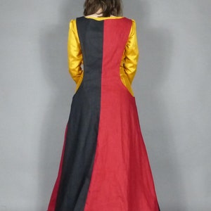 Two Colour Linen Medieval 14th Century Women's Over Coat Surcoat - Etsy