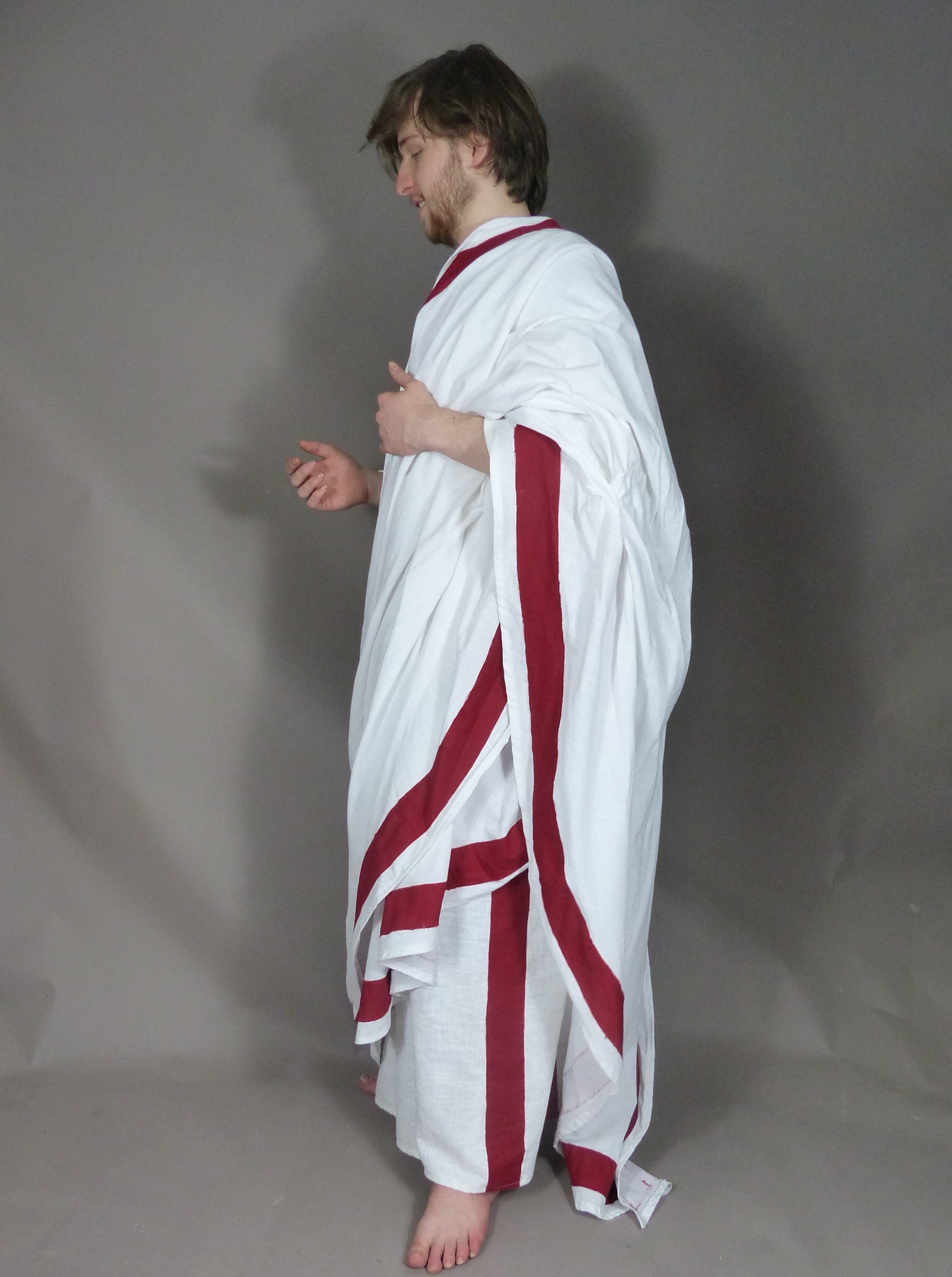 Men's Ancient Roman Senate White Linen Costume Toga for Re-enactment ...