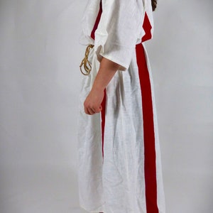 White Linen Striped Unisex Roman Tunic Historical Costume Ancient Rome ...
