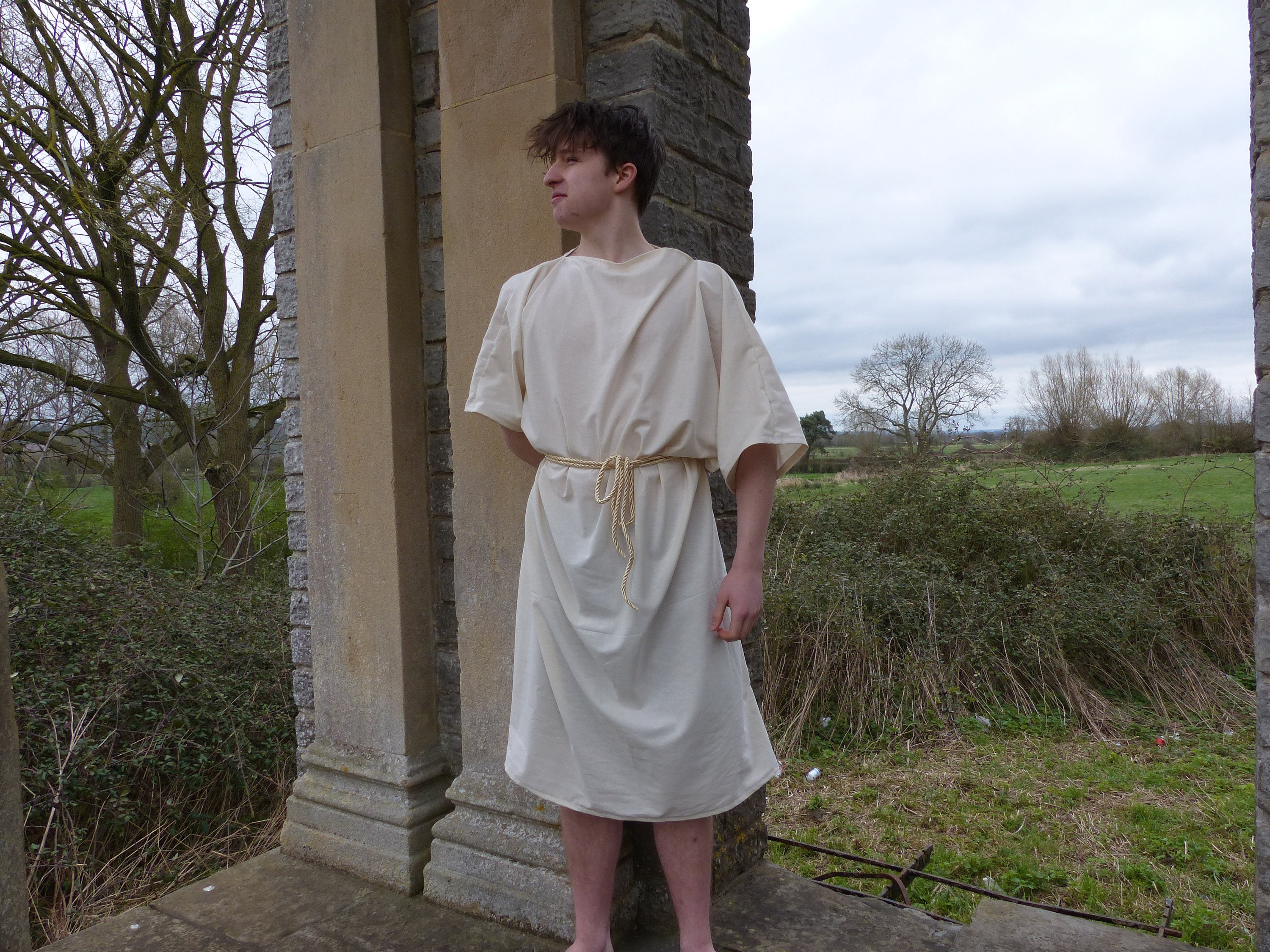 Men's Ancient Roman Cream Cotton Costume Toga for - Etsy Canada