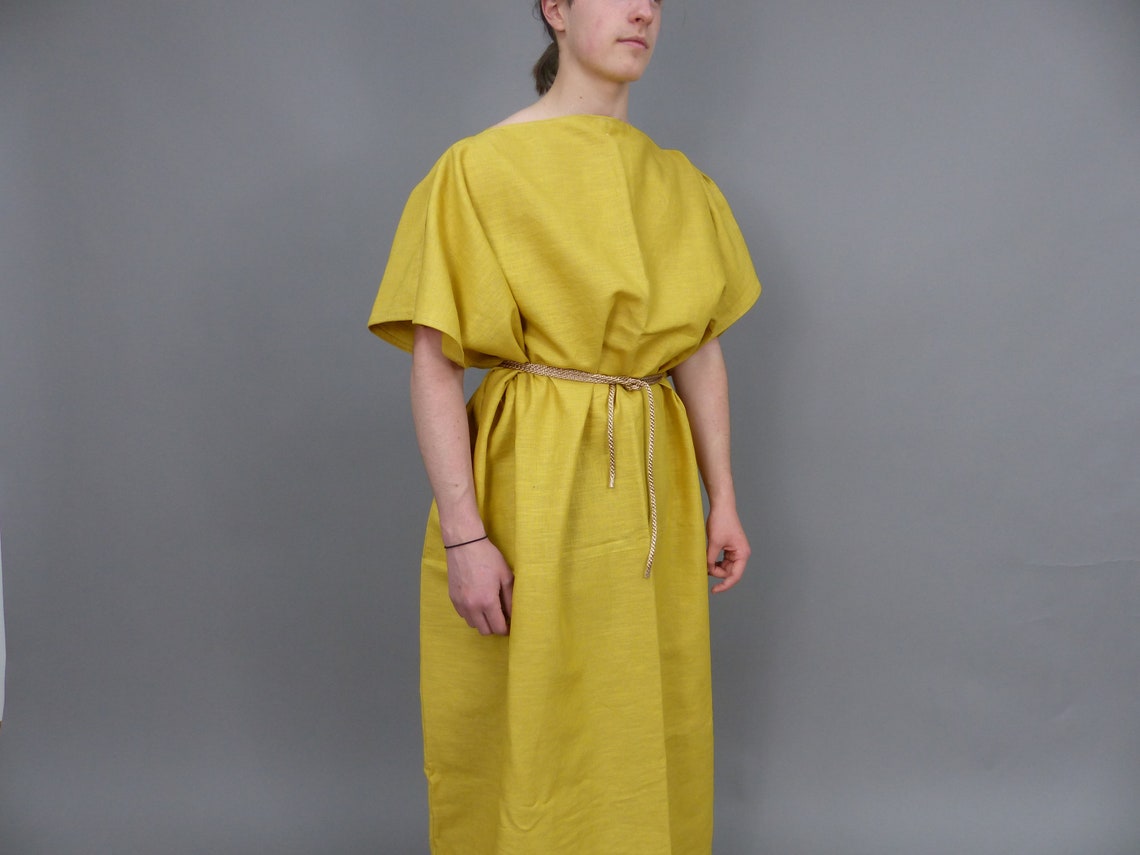 Coloured Linen Unisex Greek Tunic historical costume Ancient | Etsy