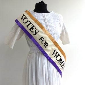 American Suffragette Protest Sash Votes of Women Edwardian 1920 Costume ...