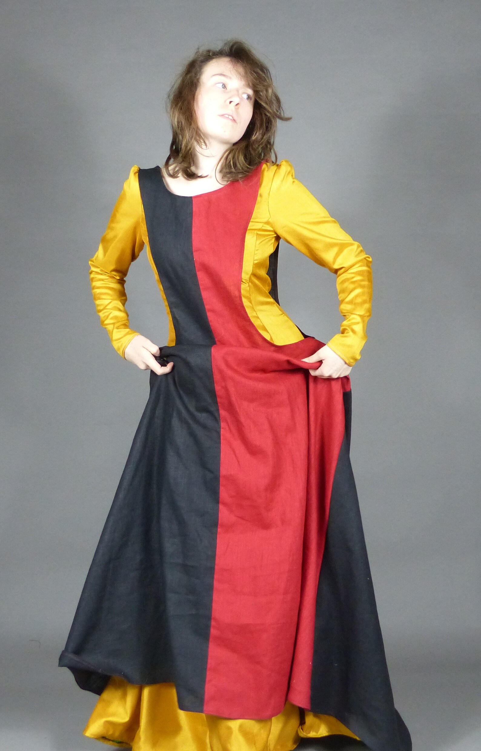 Two Colour Linen Medieval 14th Century Women's Over Coat - Etsy