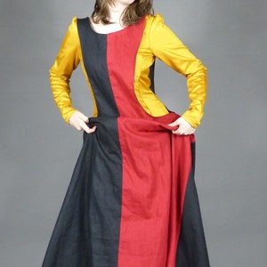Two Colour Linen Medieval 14th Century Women's Over Coat Surcoat - Etsy
