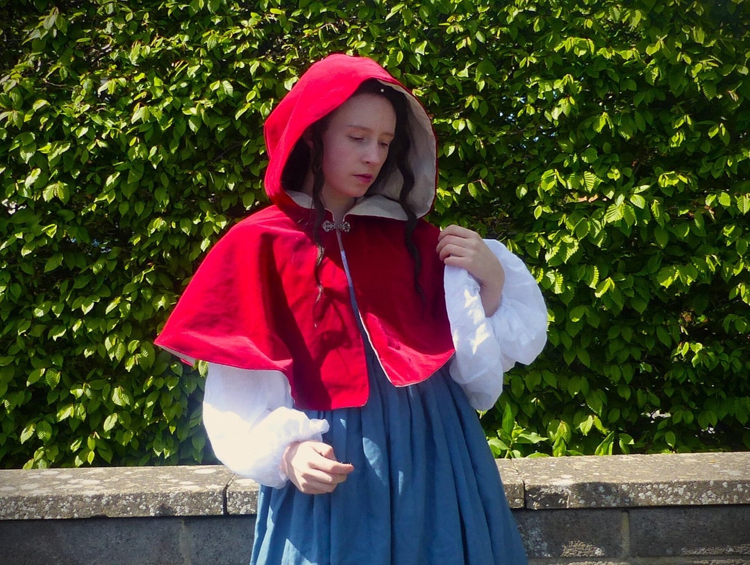 Short Velvet Caplet Fantasy Princess Cloak Dress up Red Riding Hood ...